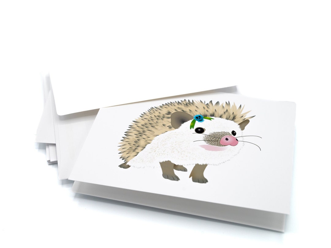 Hedgehog Note Card Set, Blank Cards, Envelopes Included - Etsy