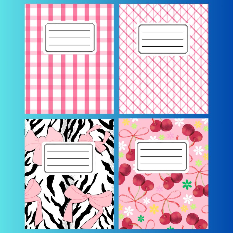 Cute Composition Book Covers – Canva Editable Templates | KDP Notebook ...