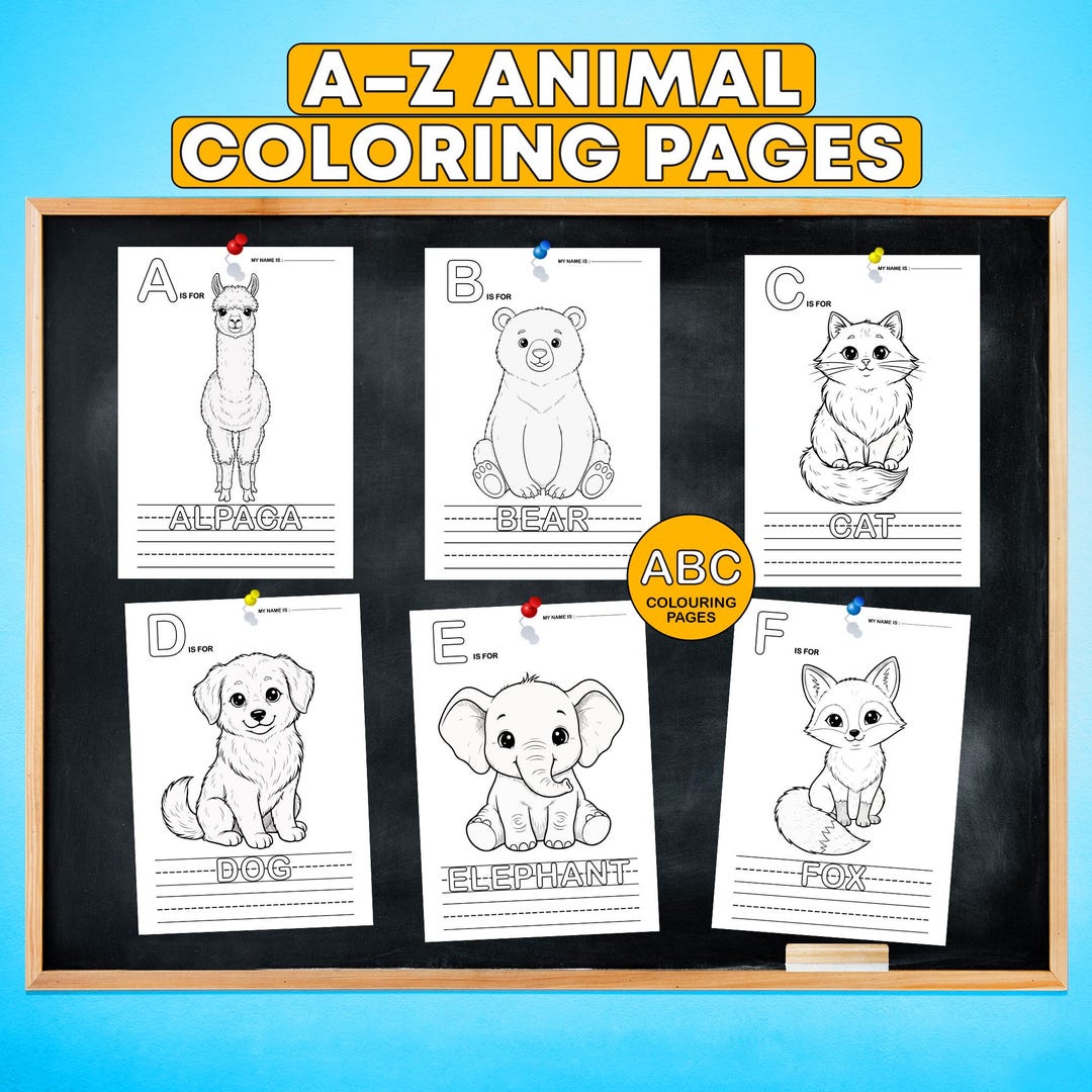A-Z Animal Coloring Pages – Educational Alphabet Printable (digital ...