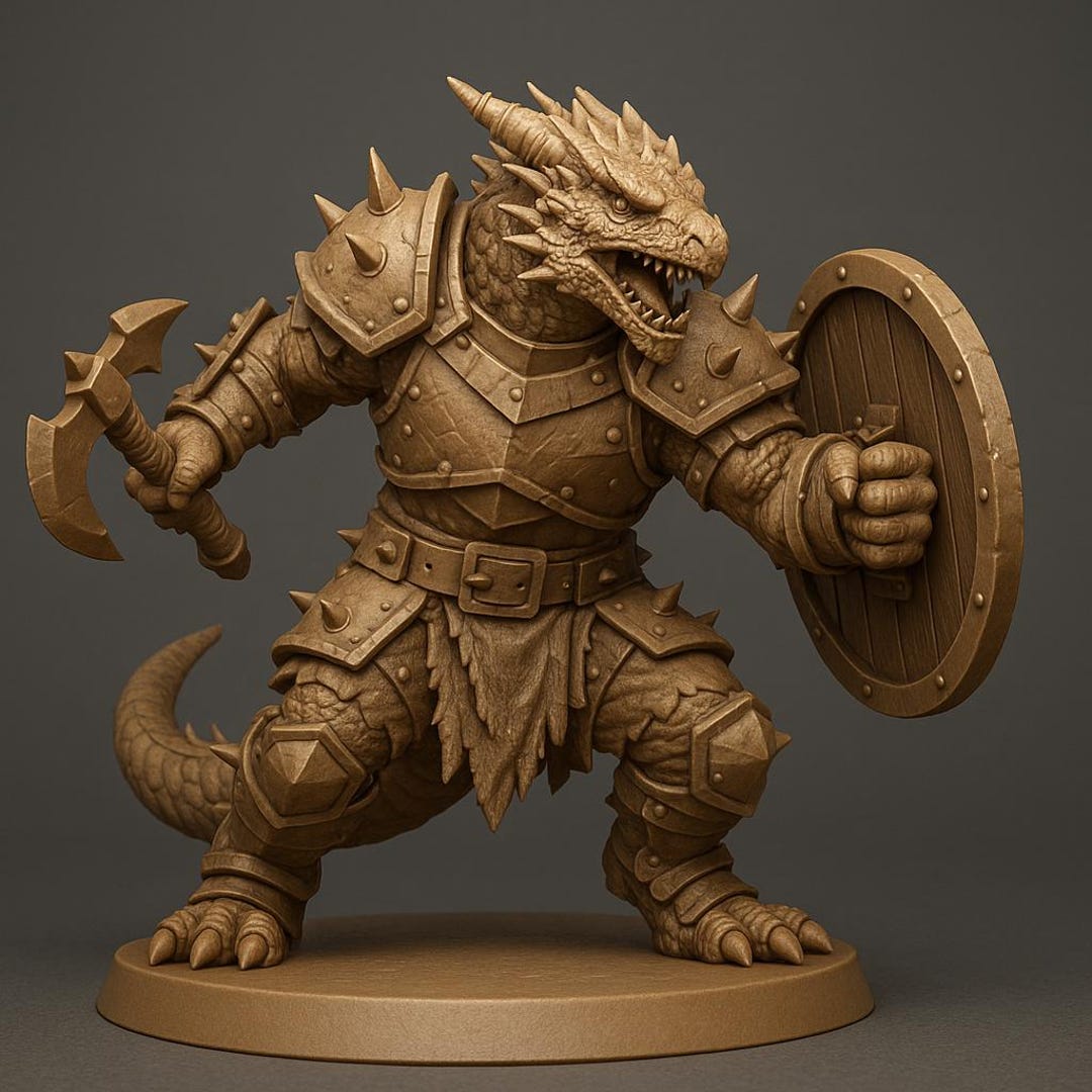 Dragonborn Fighter - STL Only - D&D Pathfinder Miniature - Etsy