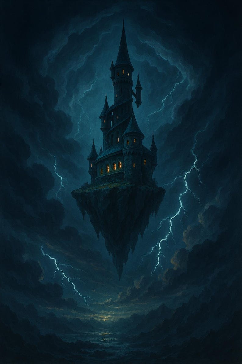 Floating Mage Tower – Printable Fantasy Wall Art(8x10, A4, 11x14) - Etsy