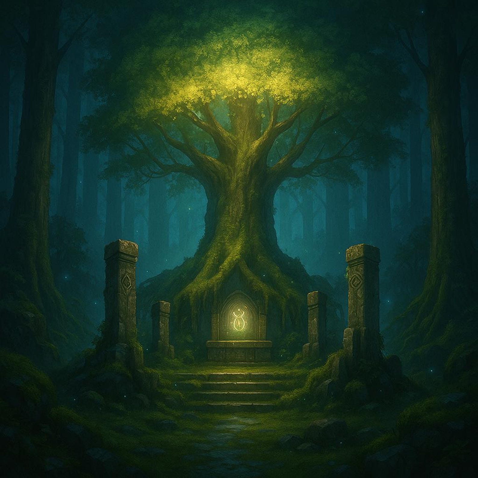 Sacred Tree Shrine – Printable Fantasy Wall Art - Etsy