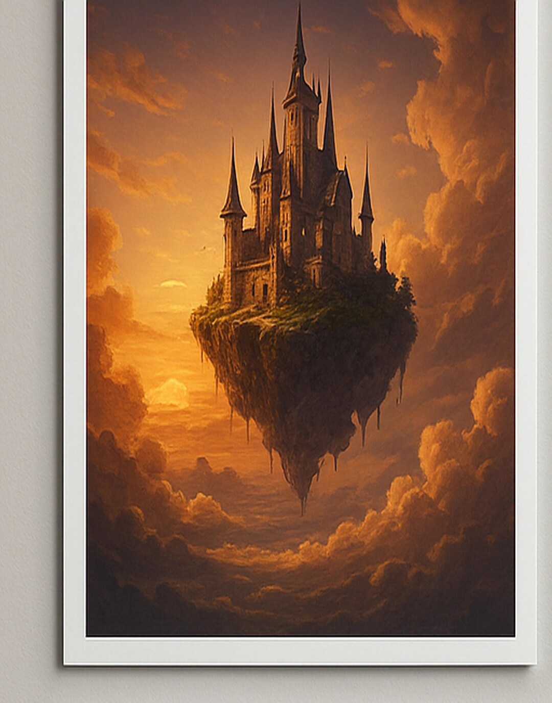 Floating Castle in the Clouds – Printable Fantasy Wall Art (8x10, A4 ...