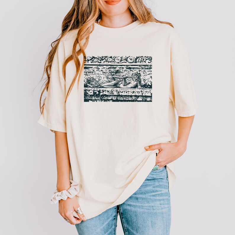 Sexy Monkey Linocut Tee, Flirty Primate Vintage Print Shirt, Playful ...