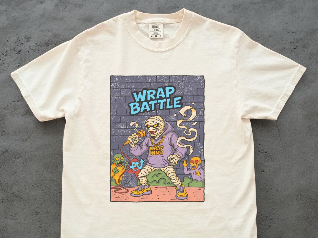 Wrap Battle Halloween Mummy Singer T-shirt – Funny Mummy Rapper Tee ...