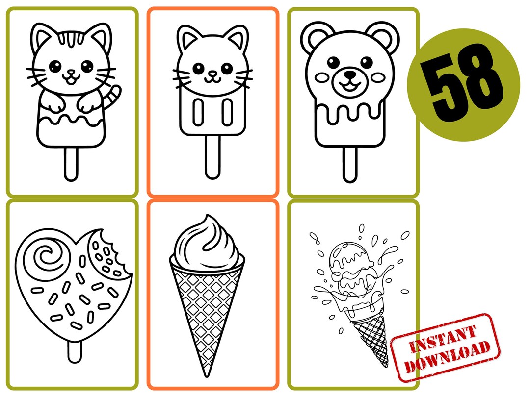 Ice Cream Coloring Pages for Kids – 58 Printable PDF Sheets | Summer ...