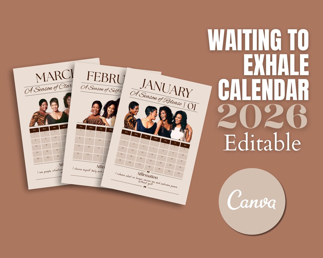 Affirmations Calendar 2026 | Waiting to Exhale | Digital Download ...