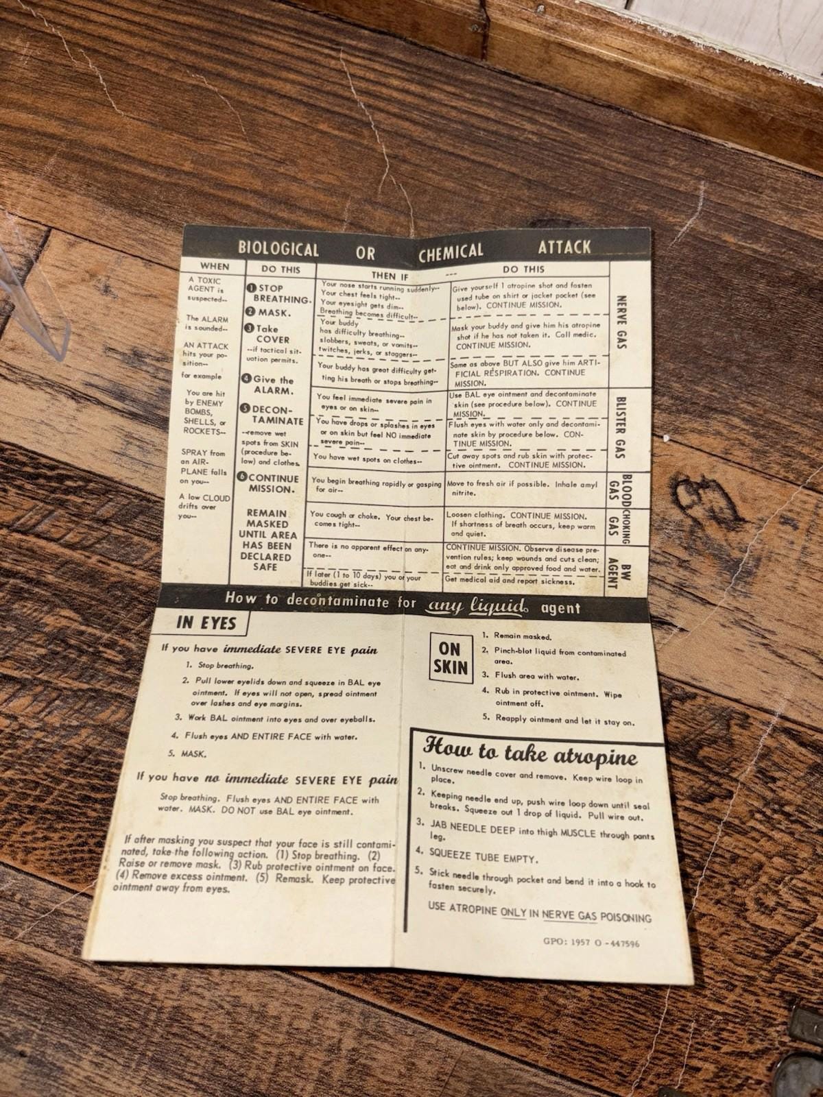 1957 US Army Brochure - Things to Do Under Chemical Biological or ...