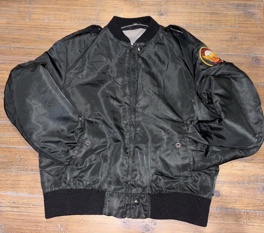 Vintage Police Security EMS Fire Jacket Mens 44long Black Atlanta Fire ...