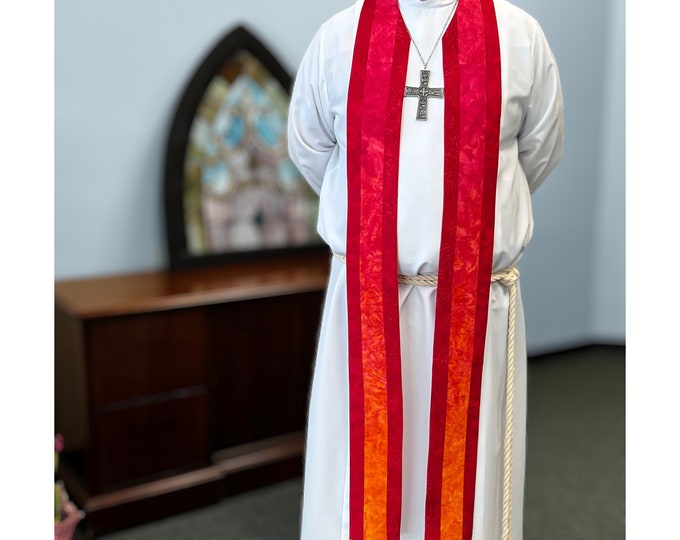 Liturgical Stole for Pentecost Reversible Pastoral & Clergy Stole ...