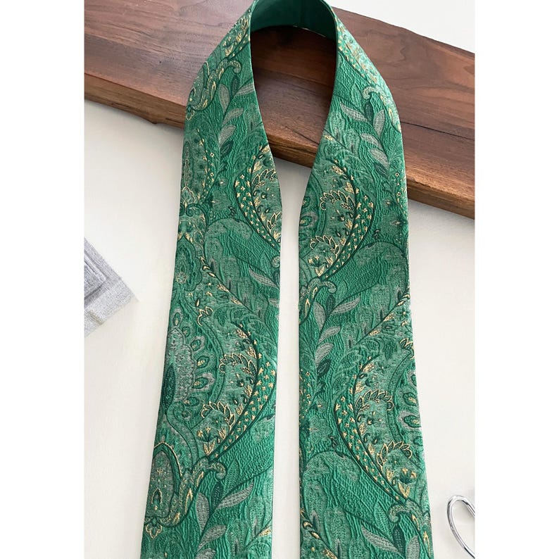 Liturgical Clergy Pastoral Stole - Green and Gold Reversible Damask ...