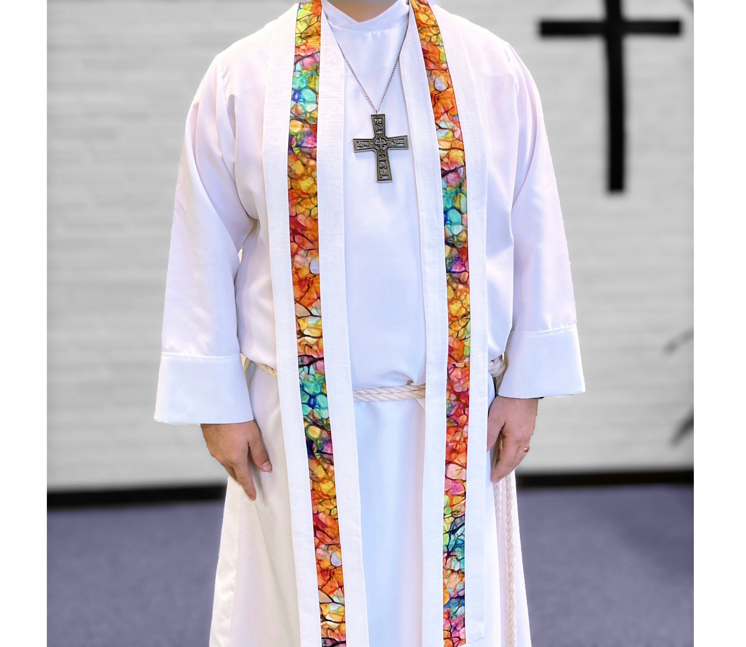 Creation Stole Liturgical Pastoral Clergy Stole With a Stained Glass ...