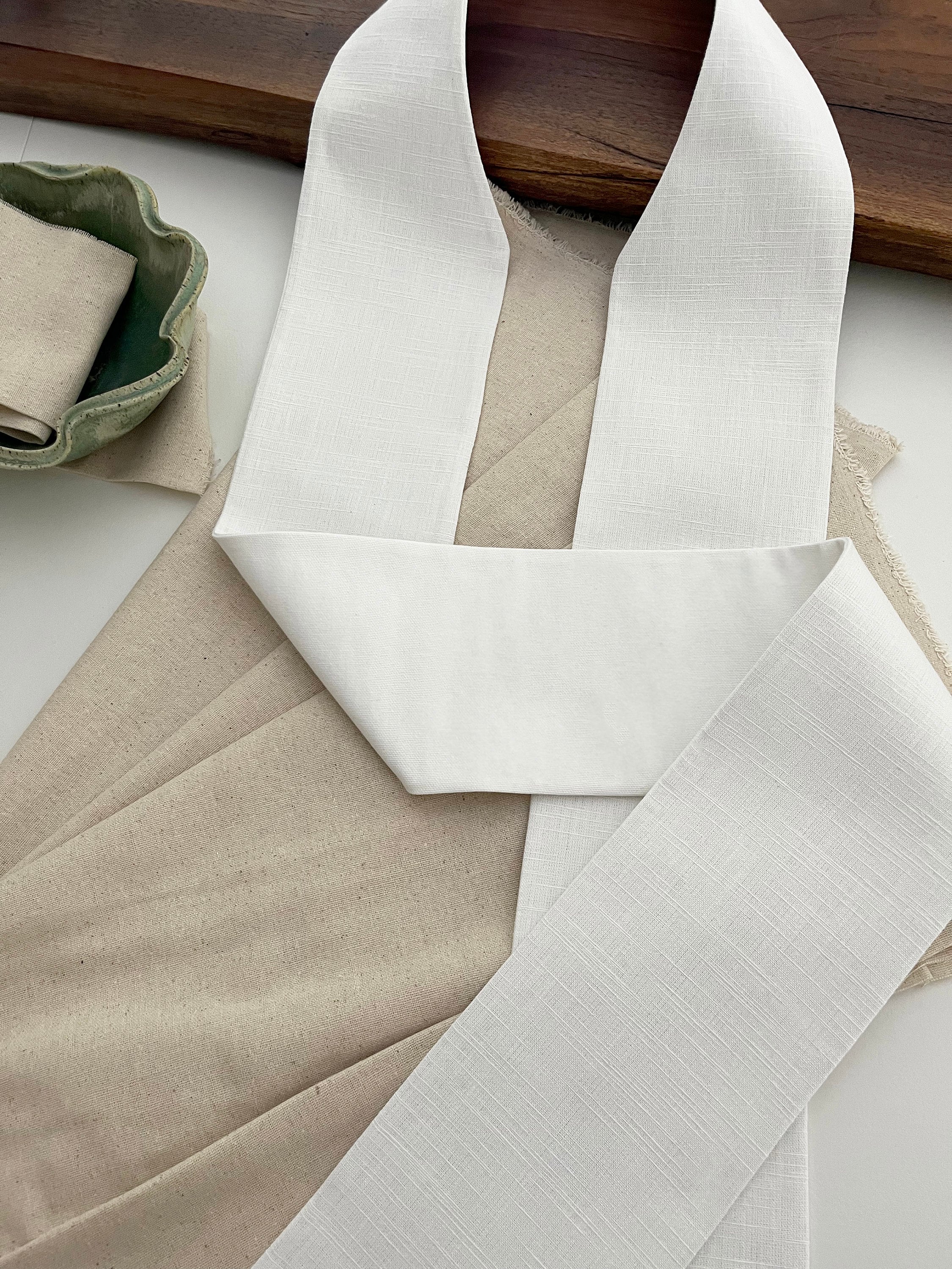 Liturgical Stole Pastoral Clergy - Solid White Linen - Etsy