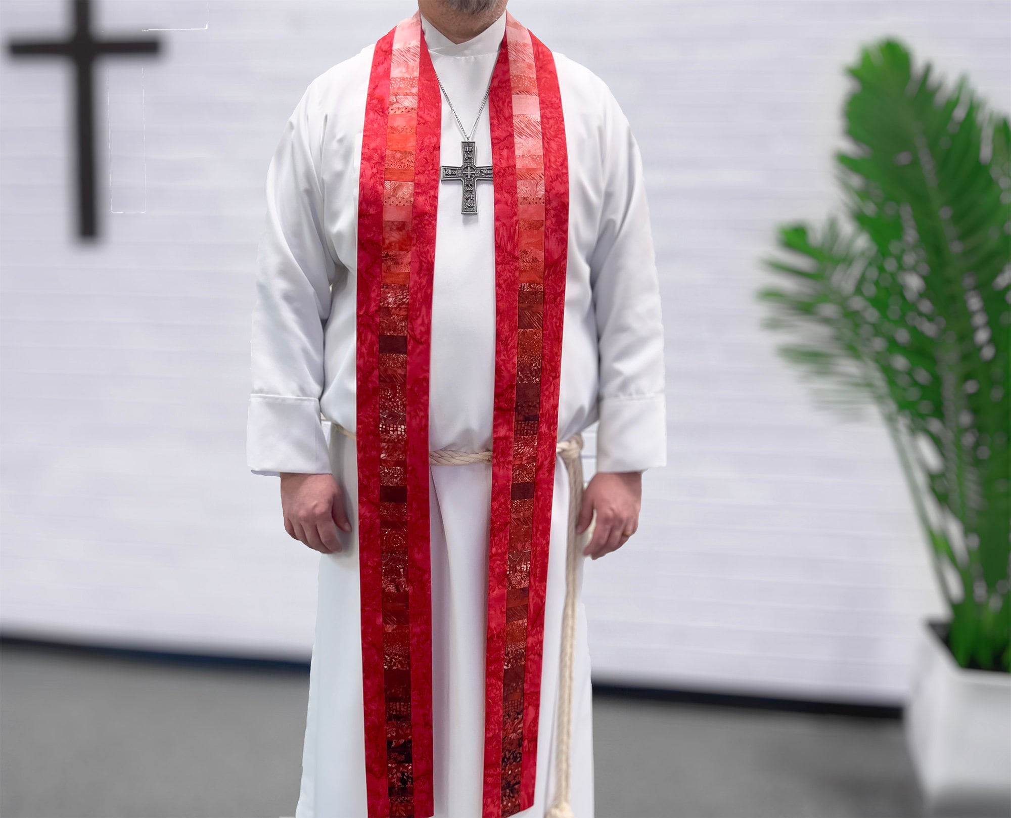 Liturgical Stole Red Garnet Jewel Toned Ombre Gradient Reversible Stole ...