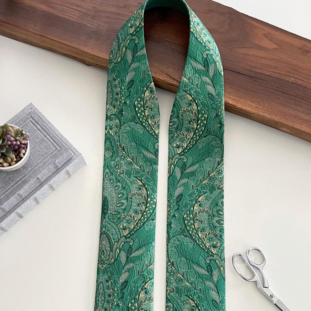 Liturgical Clergy Pastoral Stole - Green and Gold Reversible Damask ...
