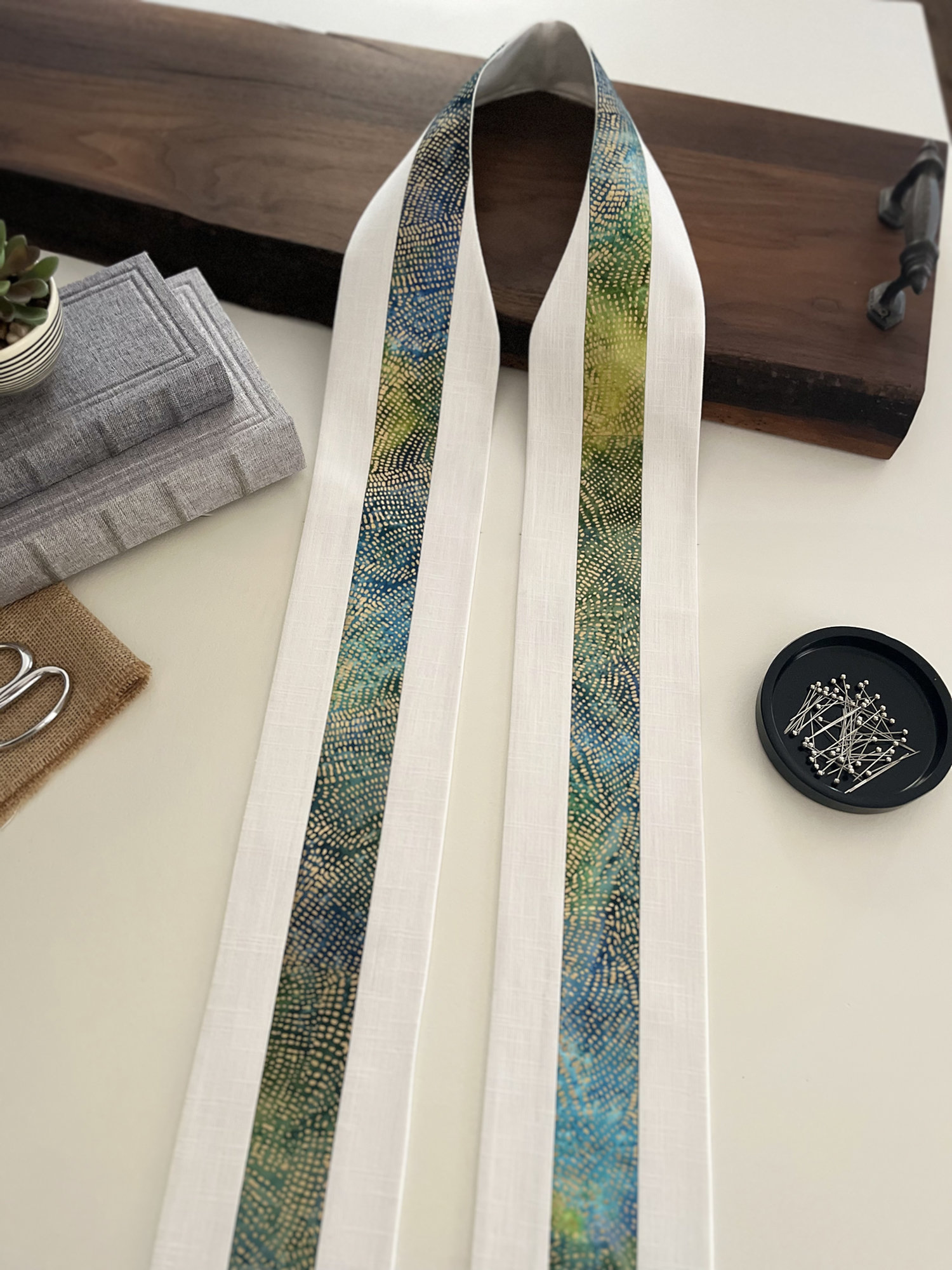 Liturgical Stole for Pastors & Clergy Hand Painted, Hand Stamped Gold ...