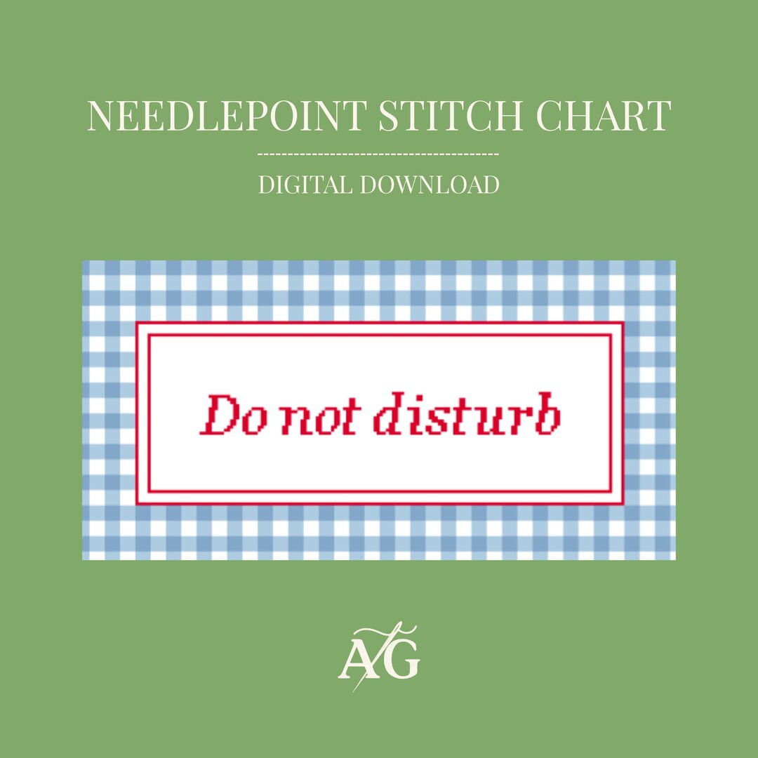 Do Not Disturb Needlepoint Chart - 13 Mesh, Cross Stitch (PDF Pattern ...