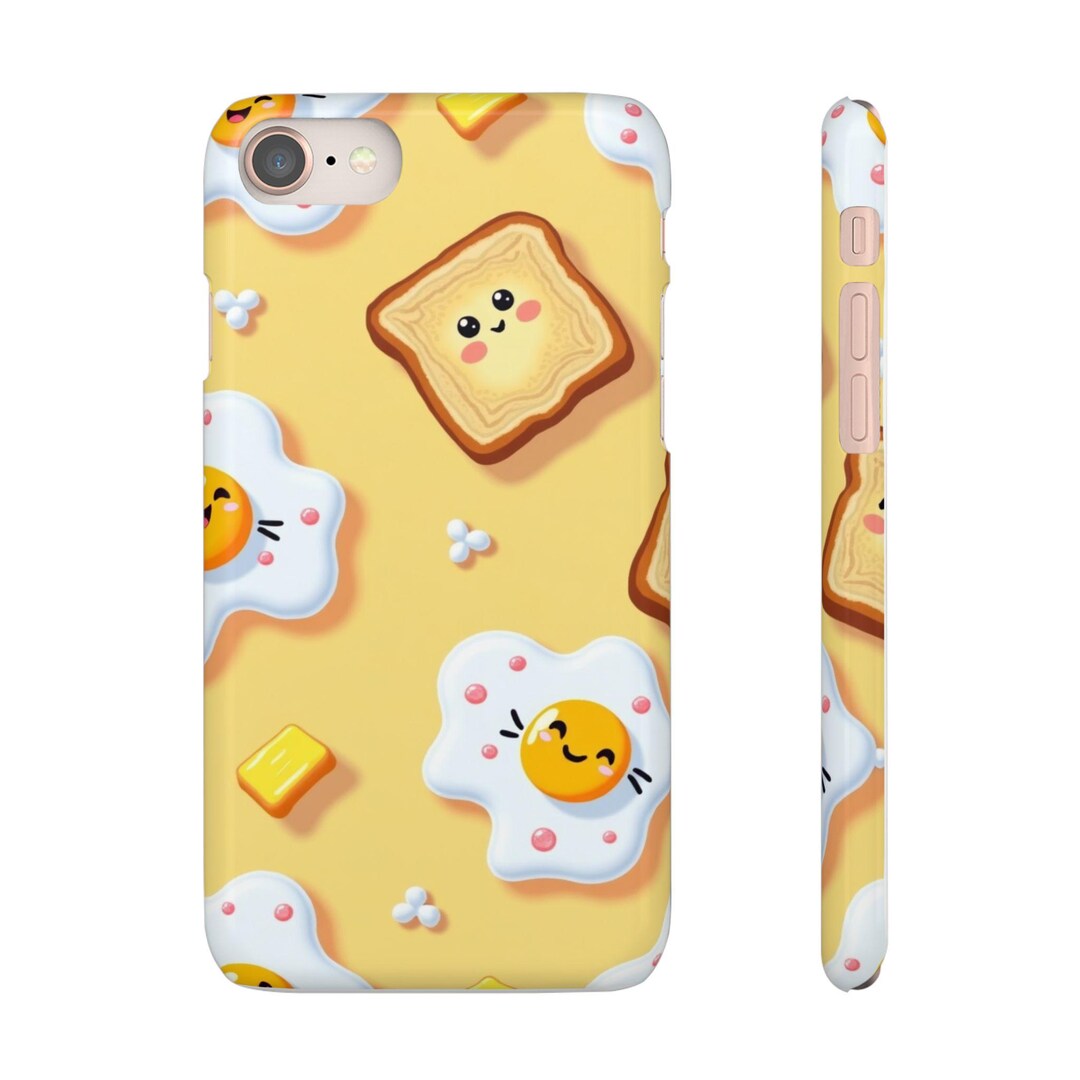 Cute Kawaii Breakfast Snap Case - Phone Cover, Egg Toast Design, Gift ...