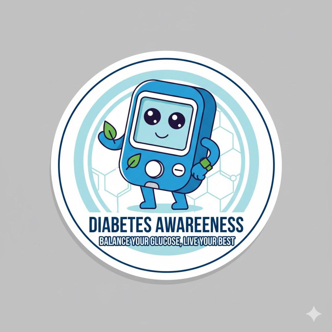 Diabetes Awareness Sticker | Medical Icon, Support Ribbon, Health ...