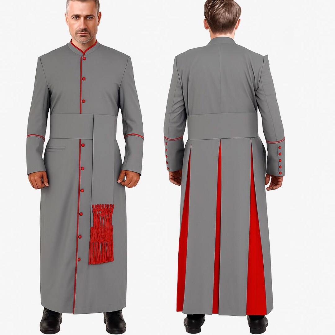 Clergy Robe With Contrast Trim: Tropical Fabric, 10-button Front - Etsy