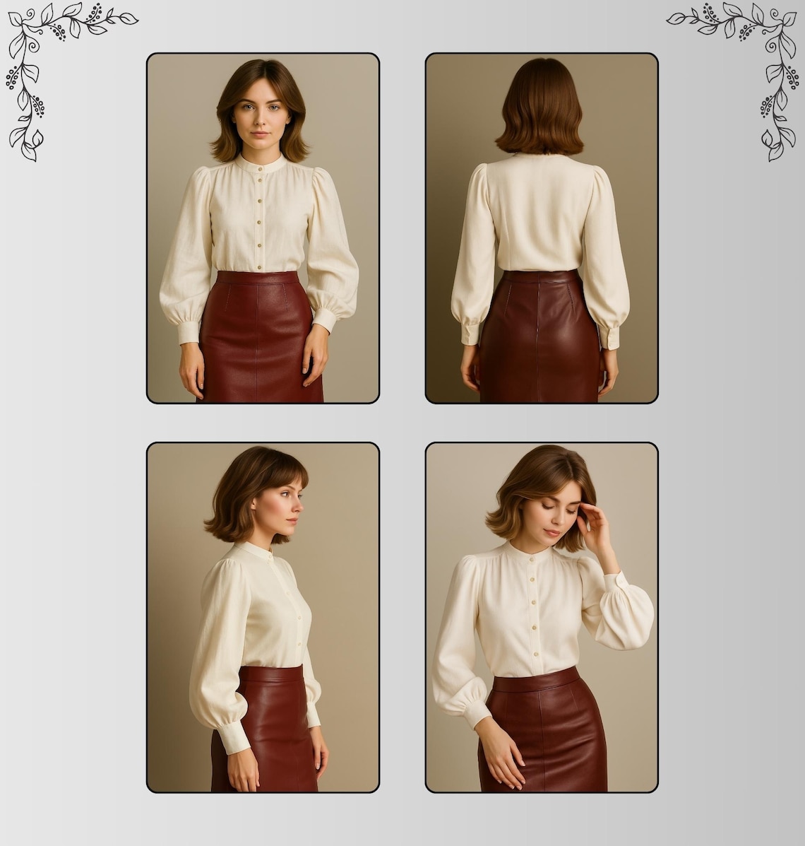 Classic Shirt Sewing Pattern PDF Bundle: 3 Elegant Blouse Patterns for ...