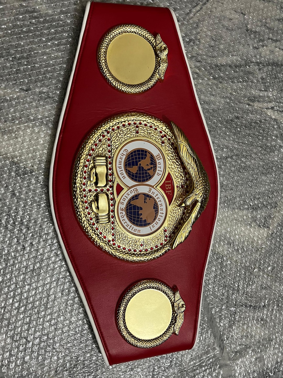 IBF World Boxing Championship Belt Custom Made Adult Size Leather Strap ...