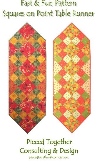 Squares on Point Table Runner Pattern - Etsy