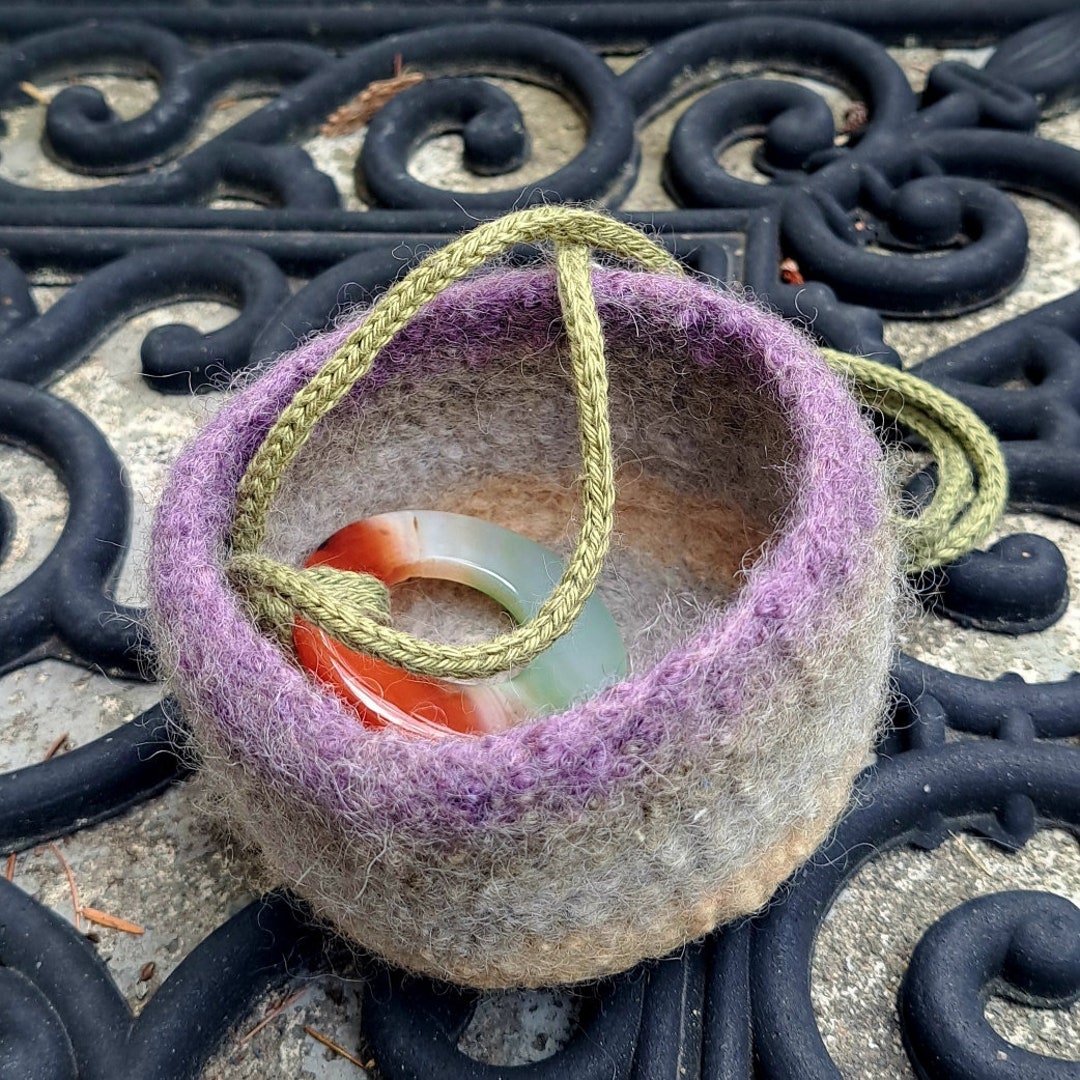 Homemade Felted Wool Bowl, Storage, Homemade Wool Bowl, Handmade Felted ...
