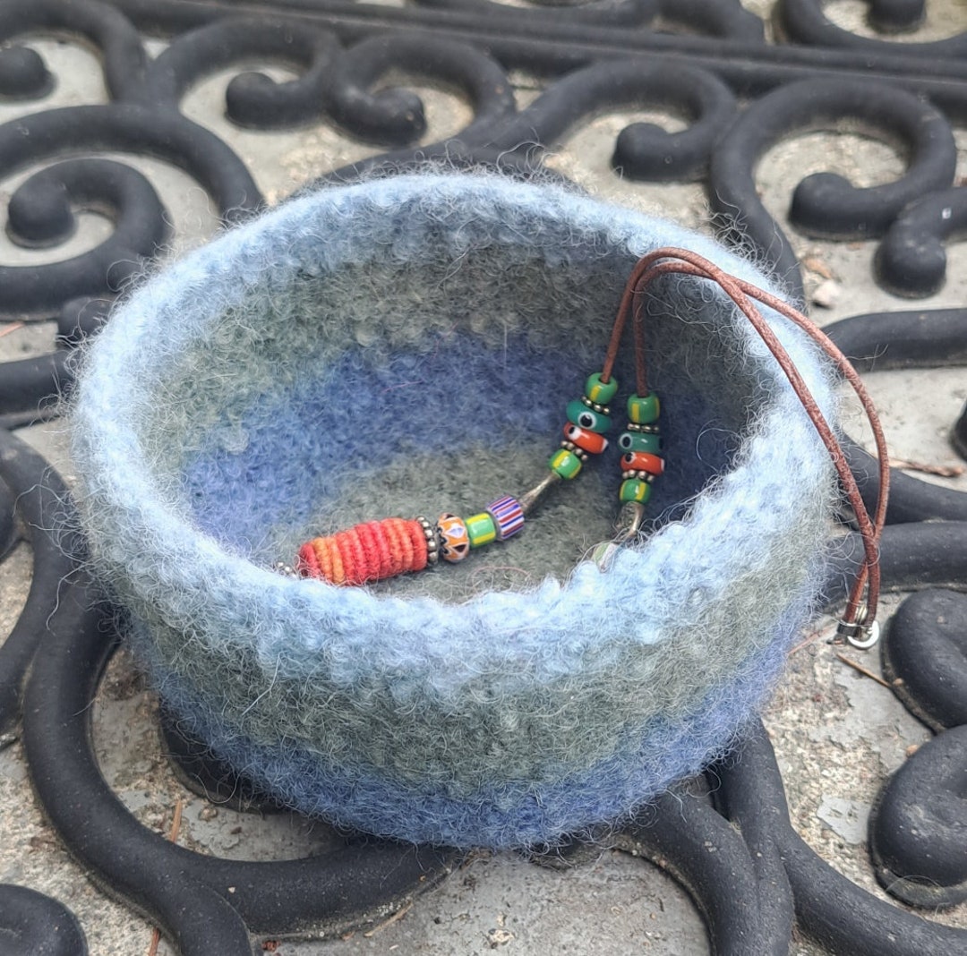 Homemade Felted Wool Bowl, Storage, Homemade Wool Bowl, Handmade Felted ...
