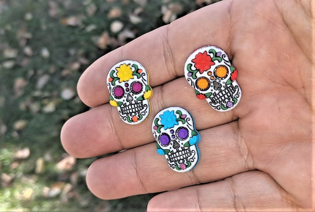 Sugar Skull Croc Shoe Charms - Etsy
