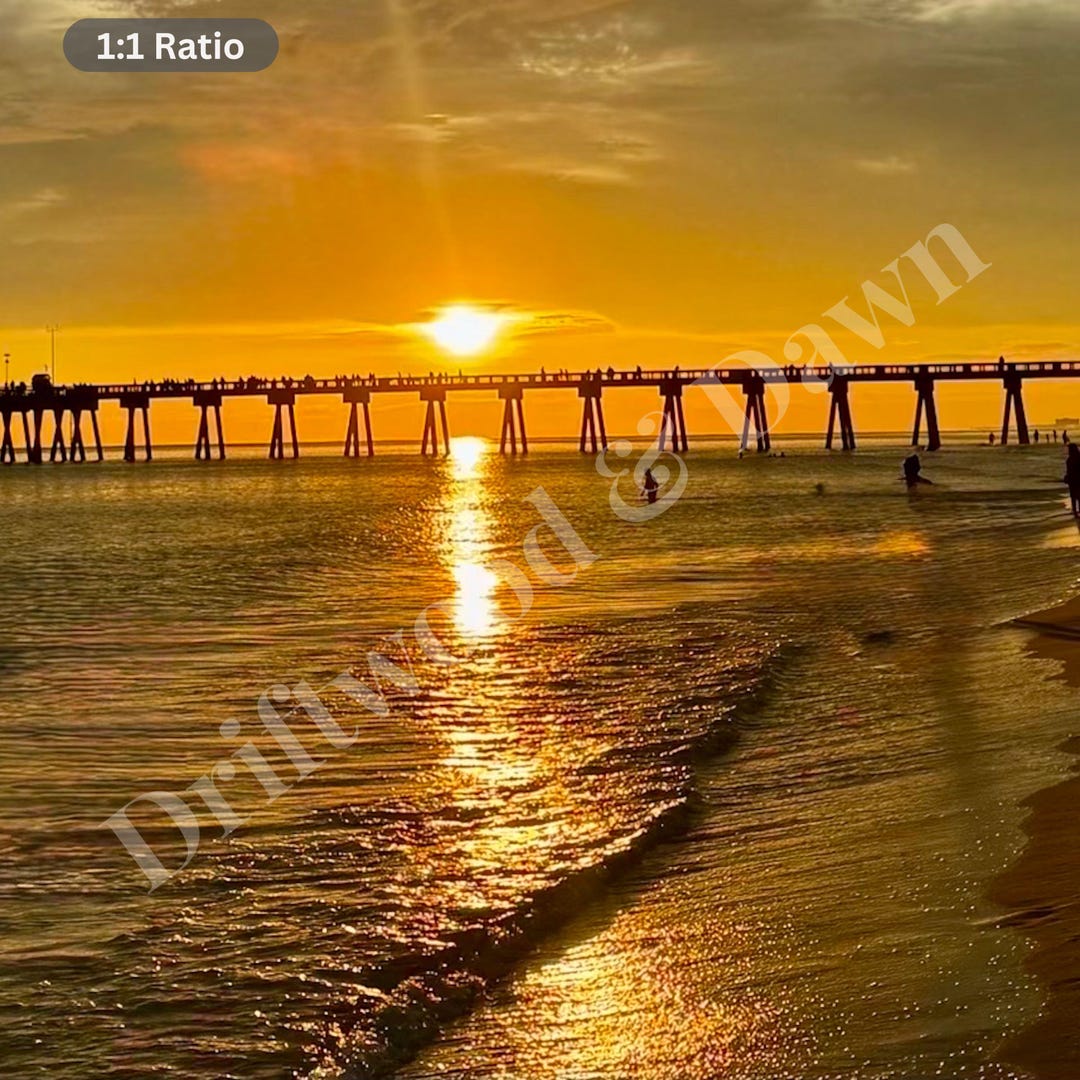 Sunset Pier Printable: Coastal Twilight Ocean View (digital Download ...