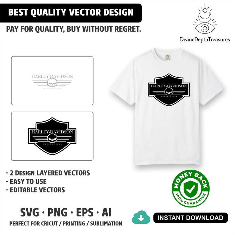 Harley Bar and Shield SVG Layered - Motorcycle Logo Vector - Laser ...