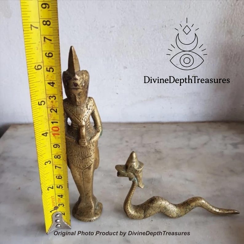 Antique Brass Deity Dragon Serpent Statue – Sacred Hindu Thai God ...
