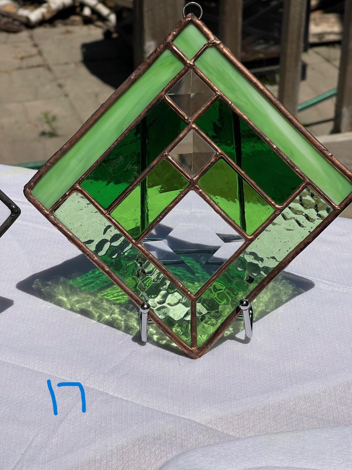 Abstract Stained Glass Suncatcher, Square Glass Art - Etsy