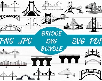 Bridge SVG Bundle: Silhouette Art, Clipart, Vector (digital Download ...