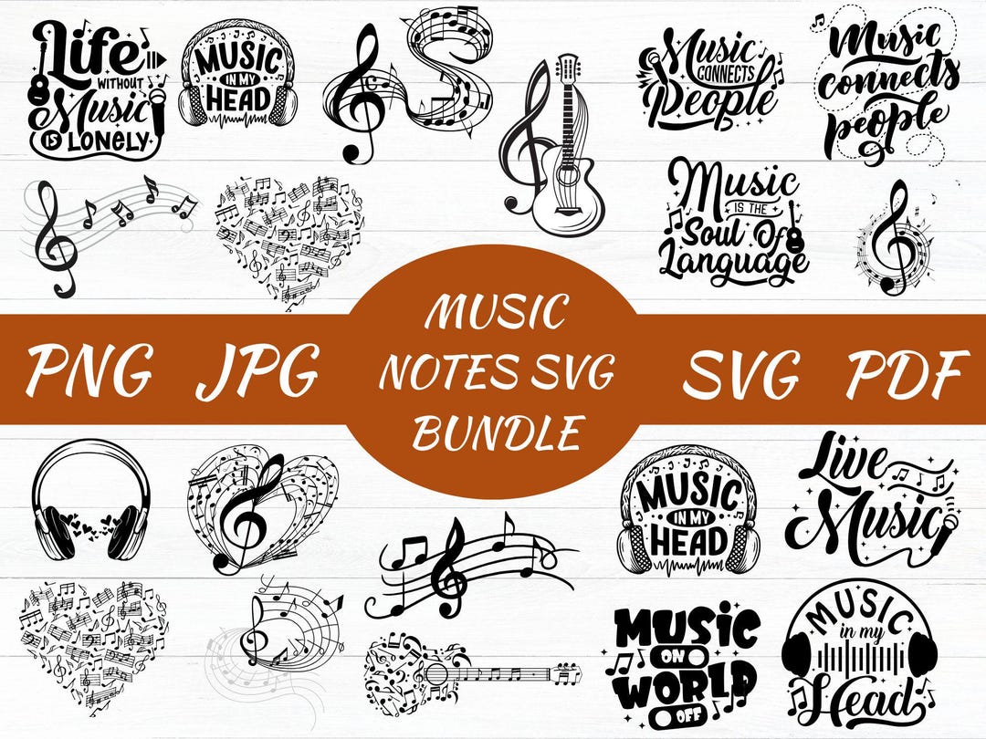 MUSIC NOTES SVG, Music Notes Bundle Svg, Music Notes Clipart , Music ...
