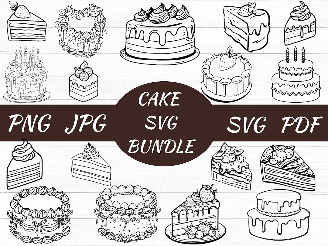Cake SVG Clipart Bundle, Bakery Designs (digital Download) - Etsy
