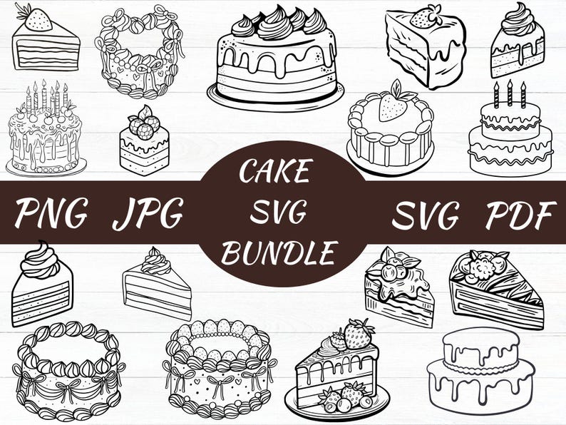 Cake SVG Clipart Bundle, Bakery Designs (digital Download) - Etsy
