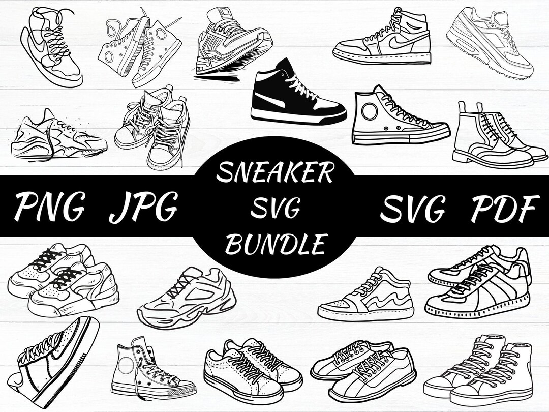 Sneaker Svg Bundle, Sneakers Svg, Running Shoes, Sneaker Clipart, Png ...