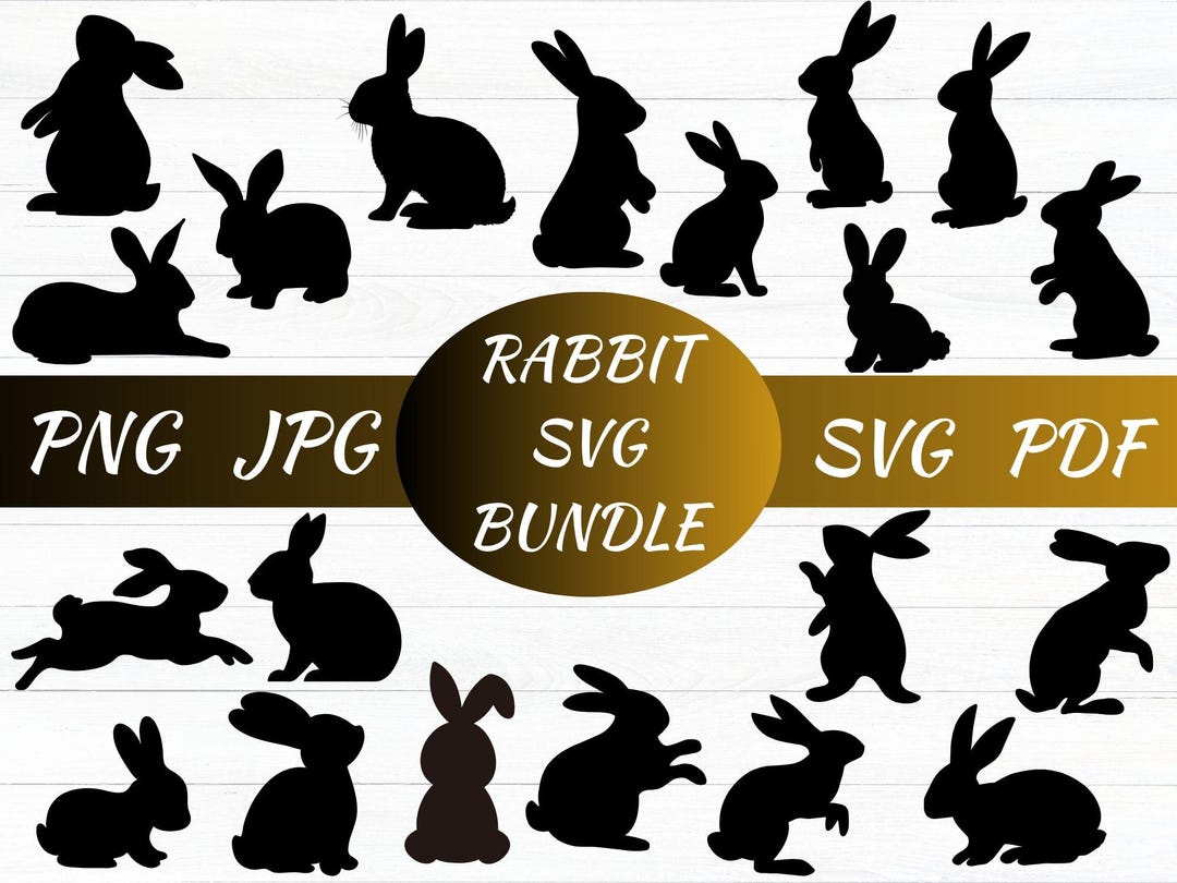 Rabbit SVG Bundle, Rabbit Clipart (PNG, JPG) - Etsy