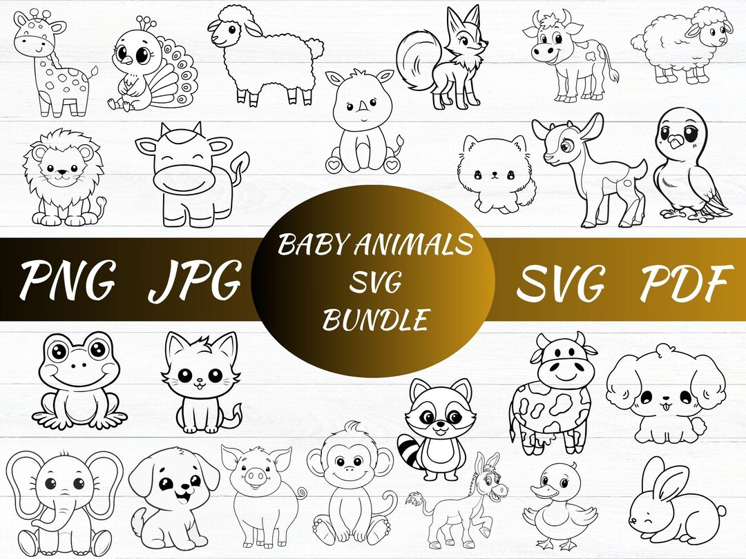 Baby Animals Svg Bundle, Cute Animal Svg, Woodland Animals Svg,rabbit ...
