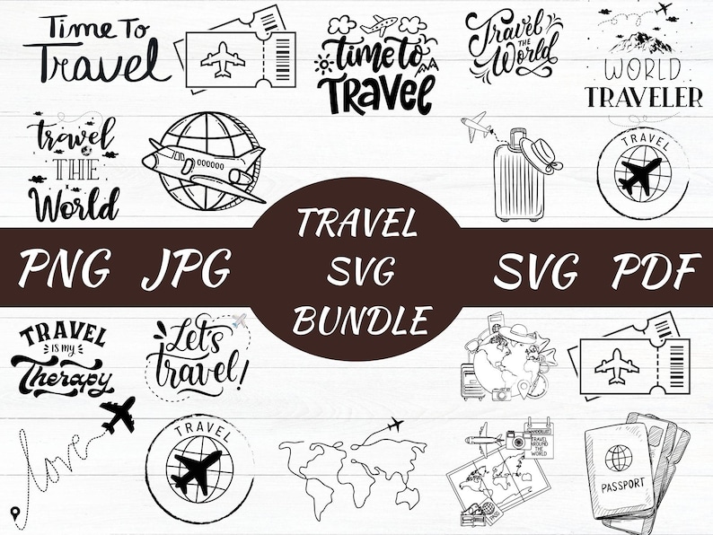 Travel SVG Clipart Bundle, Vacation Cricut Files (digital Download) - Etsy