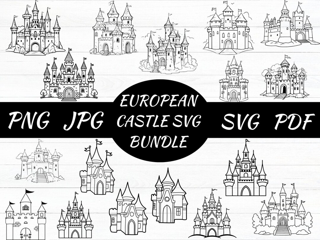 European Castle SVG Bundle, Palace Clipart (digital Download) - Etsy