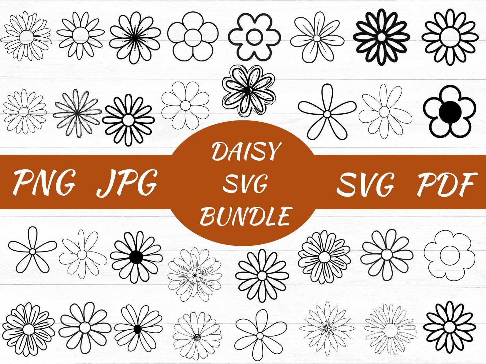 Daisy SVG Bundle, Floral Cut Files (digital Download) - Etsy