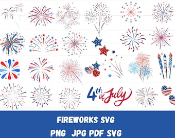 4th of July Svg Bundle Fireworks Svg & Png, 4th of July Fireworks, USA ...