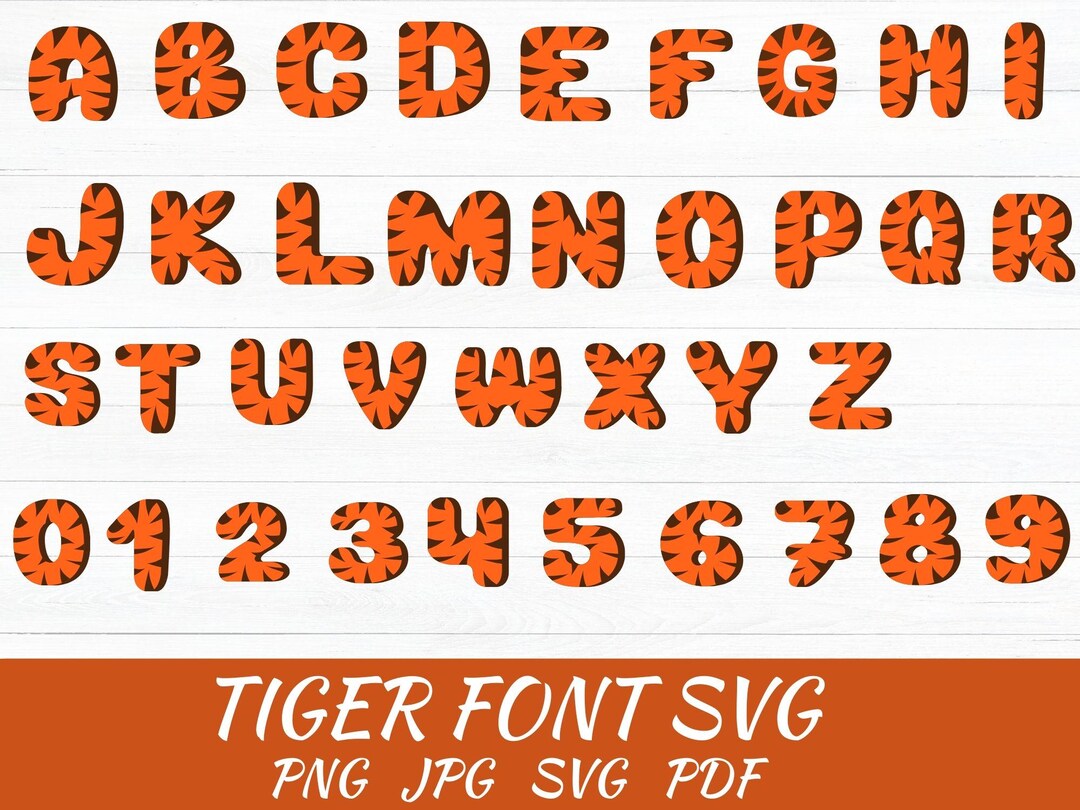 Tiger Svg - Tiger Font - Tiger Alphabet - Animal Font - Wild Animals ...