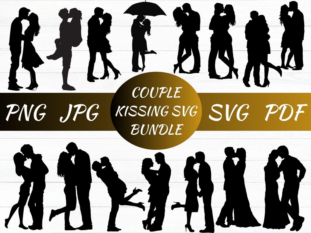 Couple Kissing Svg, Couple Kissing Vector, Couple Kissing Silhouette ...
