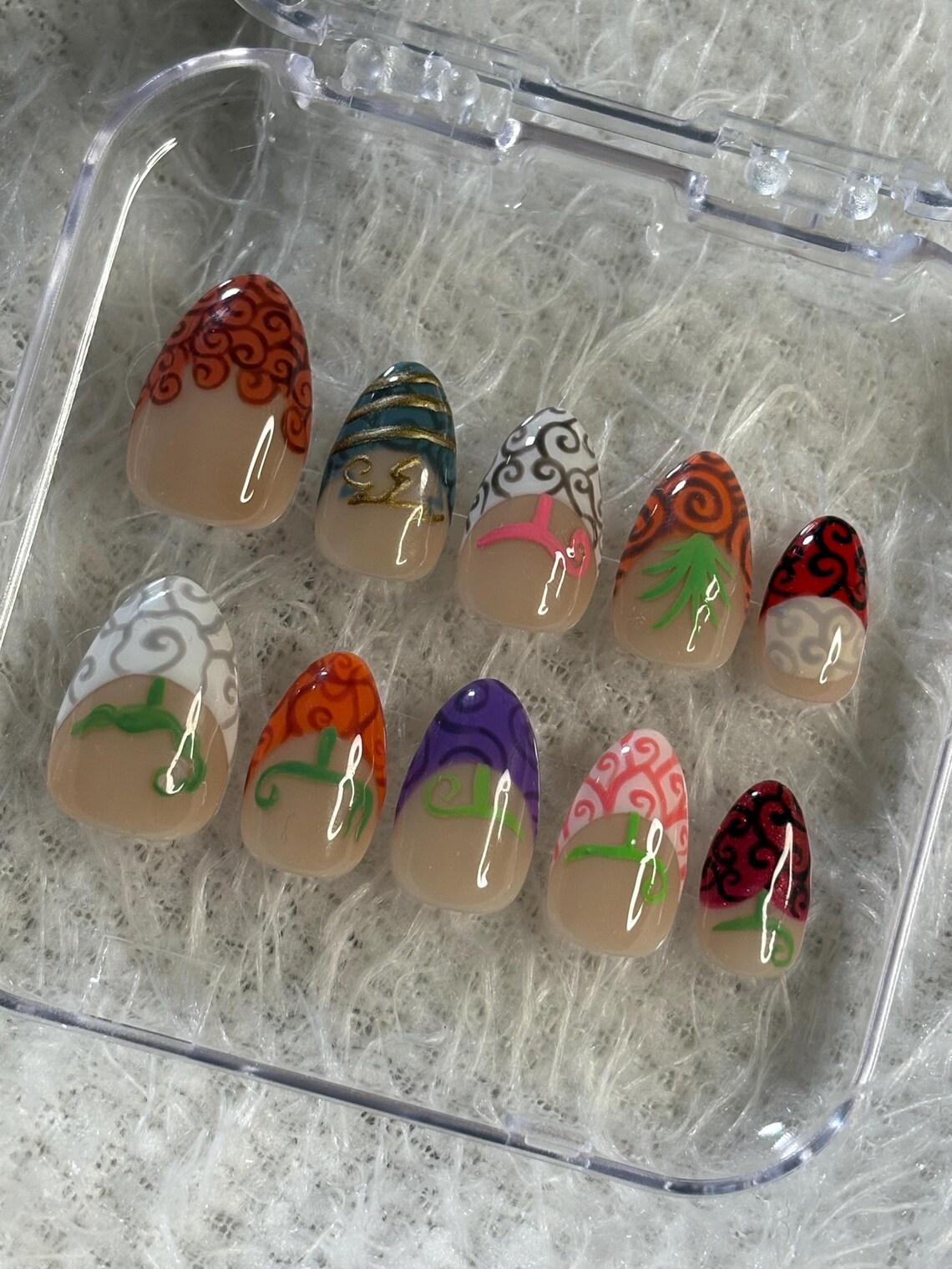 One Piece Devil Fruit Press on Nails- French Tip - Etsy