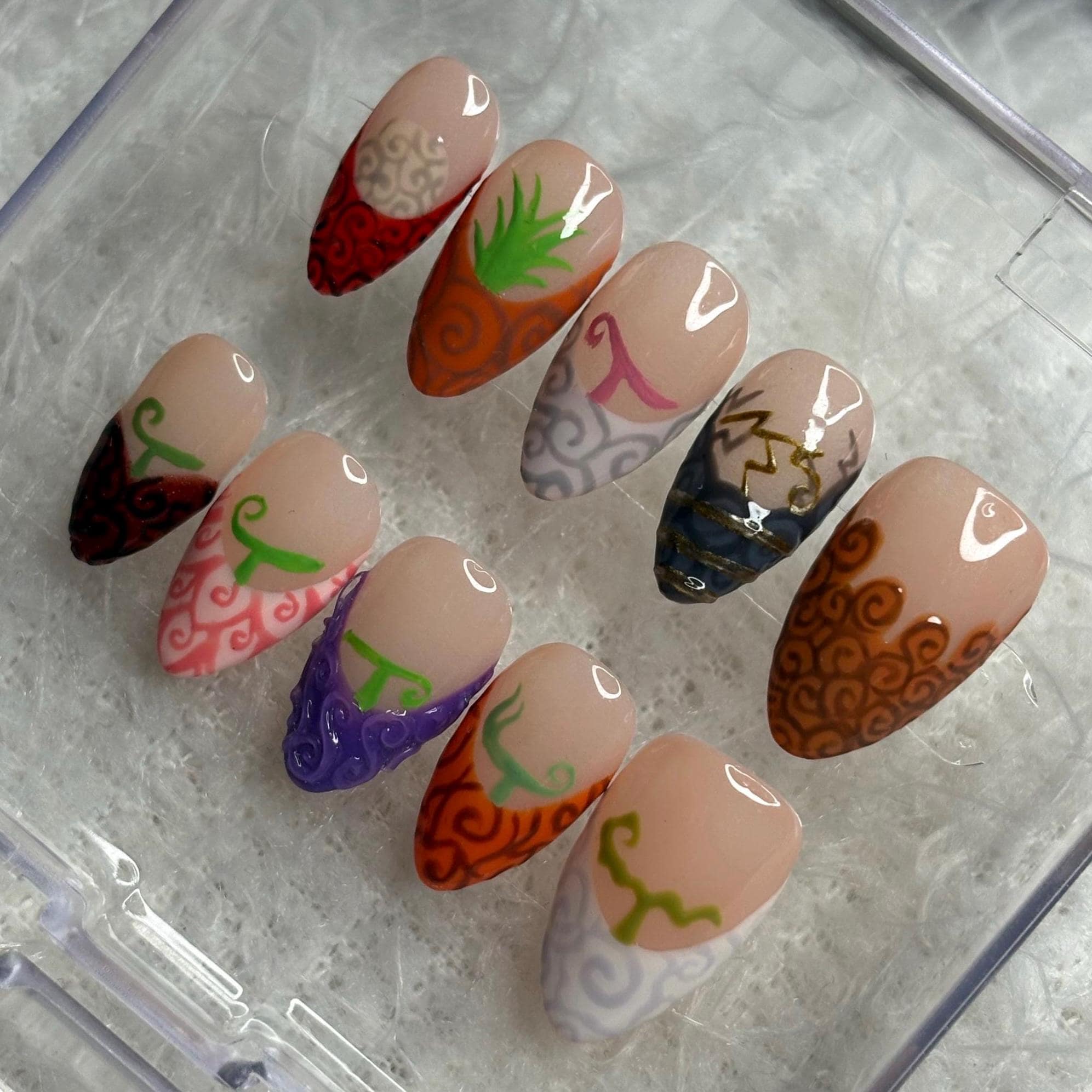 Devil Fruit Press on Nails- French Tip - Etsy