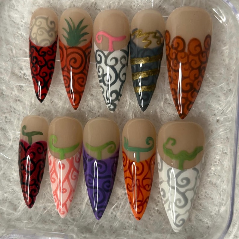 Devil Fruit Press on Nails- French Tip - Etsy
